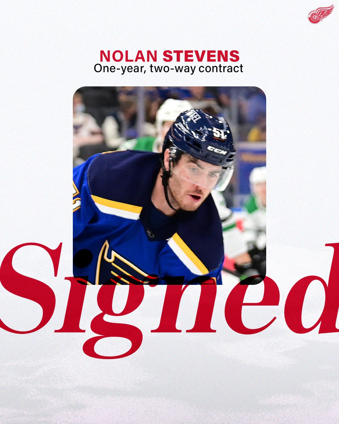 Detroit Red Wings on Twitter: "UPDATE: The #RedWings today signed forward Nolan Stevens to a one ...