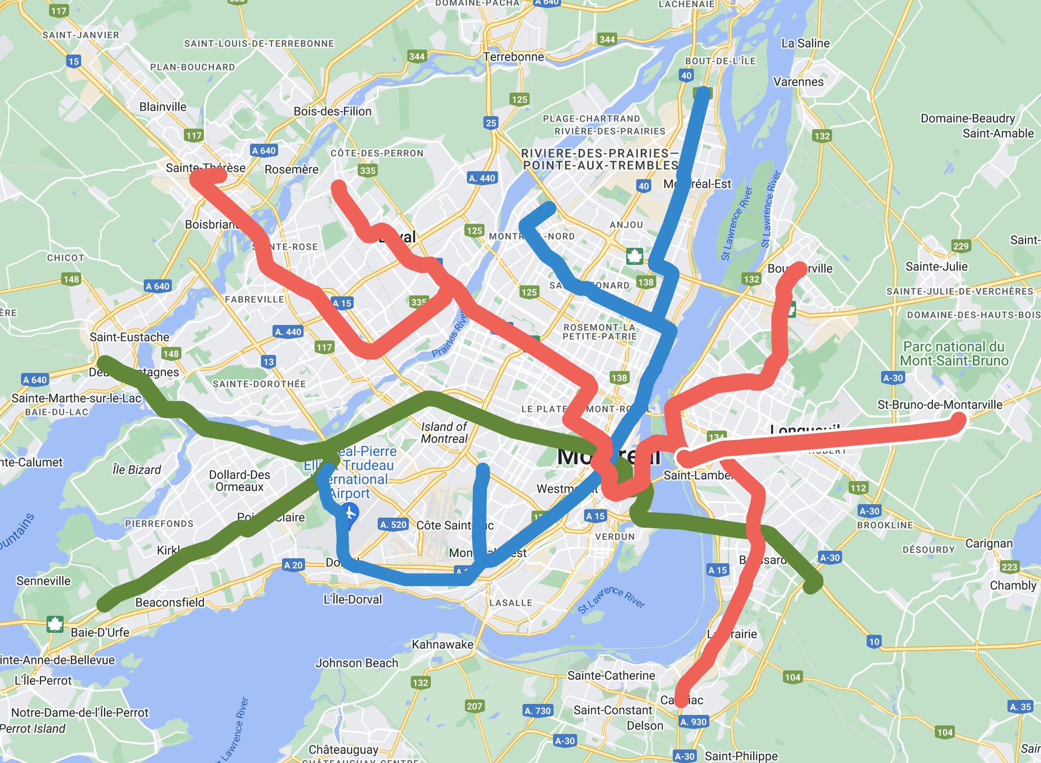 Reece 🚇 on Twitter: "What could an entire Montreal suburban rail network look like with an ...