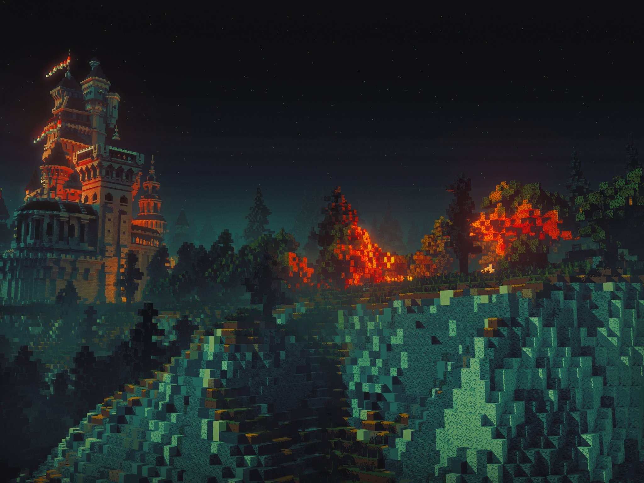 Minecraft Shaders Hd Castle Rendered Minecraft Castle With Shaders On