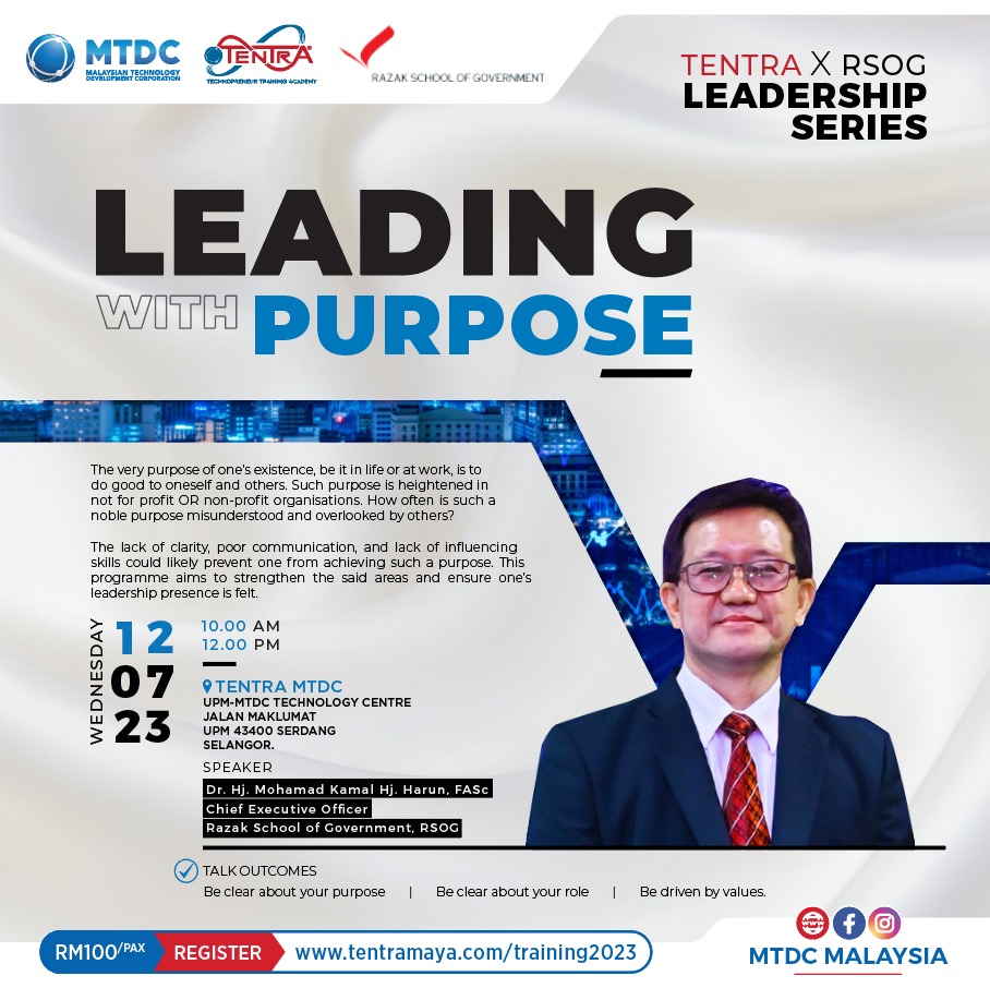 MTDC Malaysia on Twitter: "MTDC, via TENTRA is organising a TENTRA X RSOG Leadership Series ...