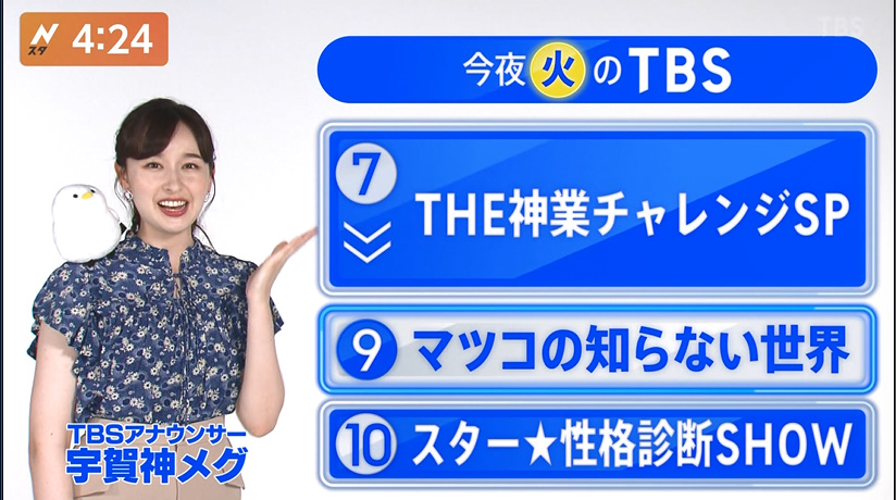 tvmaniaZERO on Twitter: "2023/07/04 #Nスタ #宇賀神メグ アナ 今夜のTBSは #thetime_tbs https://t.co/xUnW3wVu14 ...
