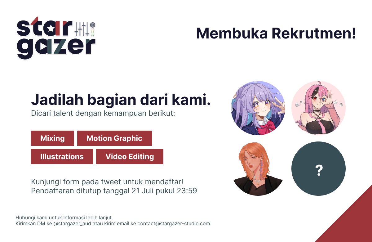 STARGAZER Studio on Twitter: "Weee woo!! 🚨 Kami membutuhkanmu membantu kami membuat para bintang ...