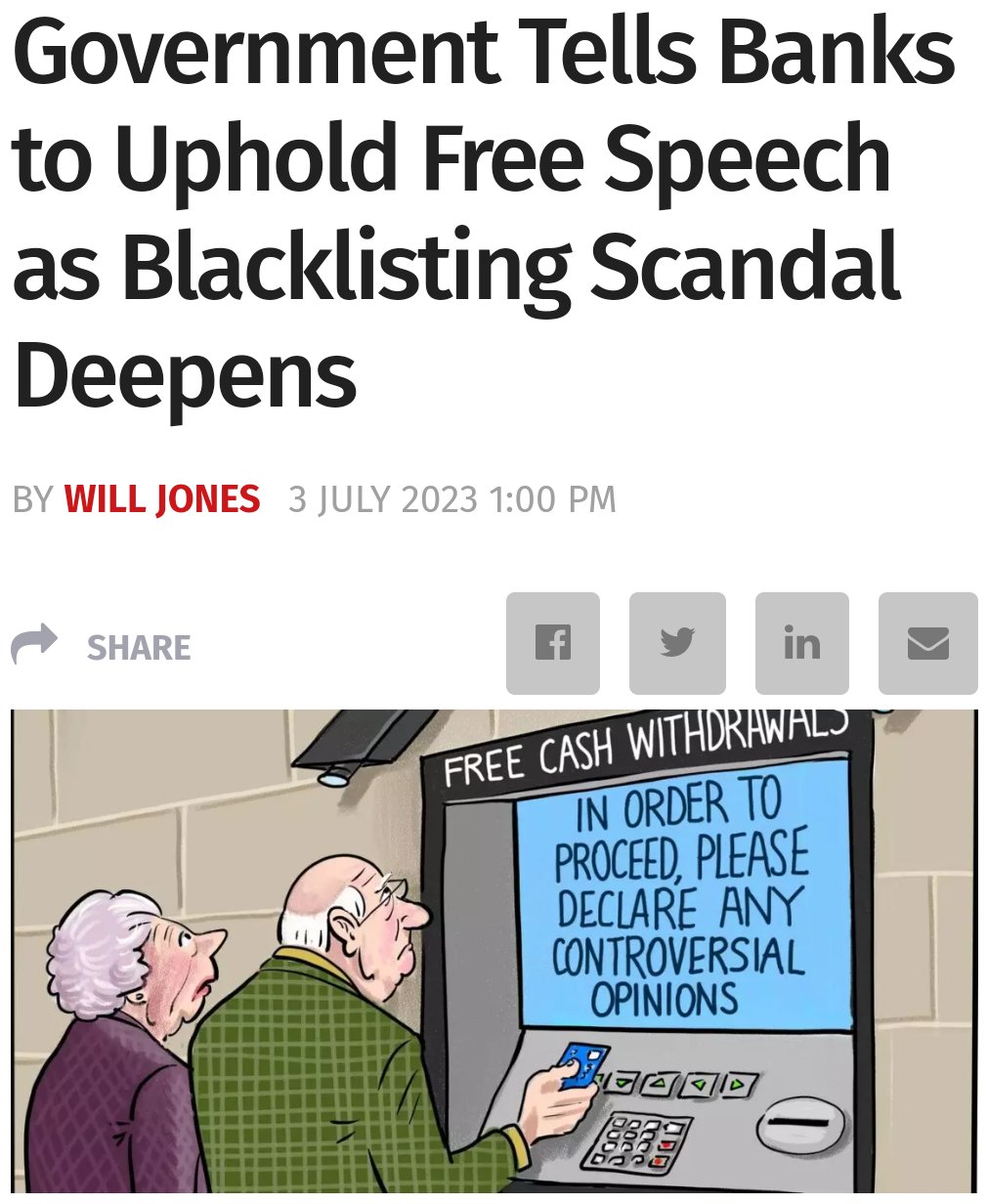 🇺🇸 Rich Howard 🇺🇸 on Twitter: "Banks are to be told by the Treasury that they must protect free ...