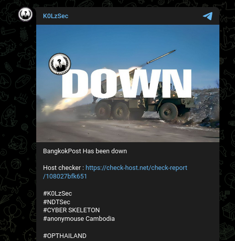 FalconFeedsio on Twitter: "K0LzSec hackers group claims to have targeted the website of the ...