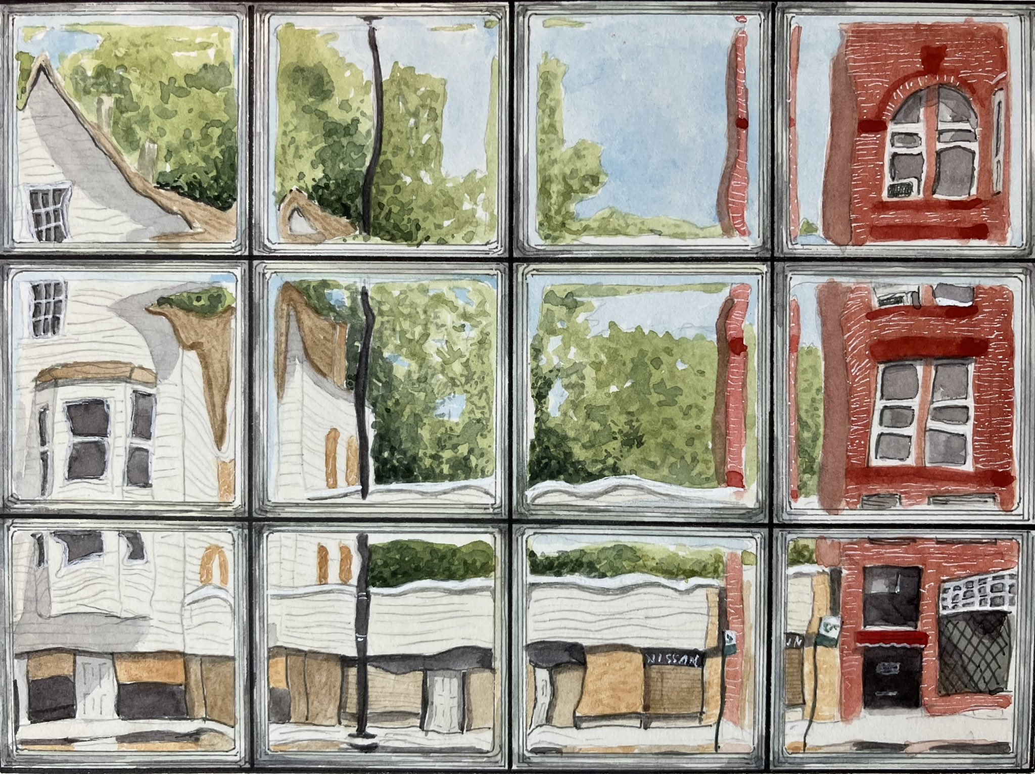 Boarded Up Windows Drawing