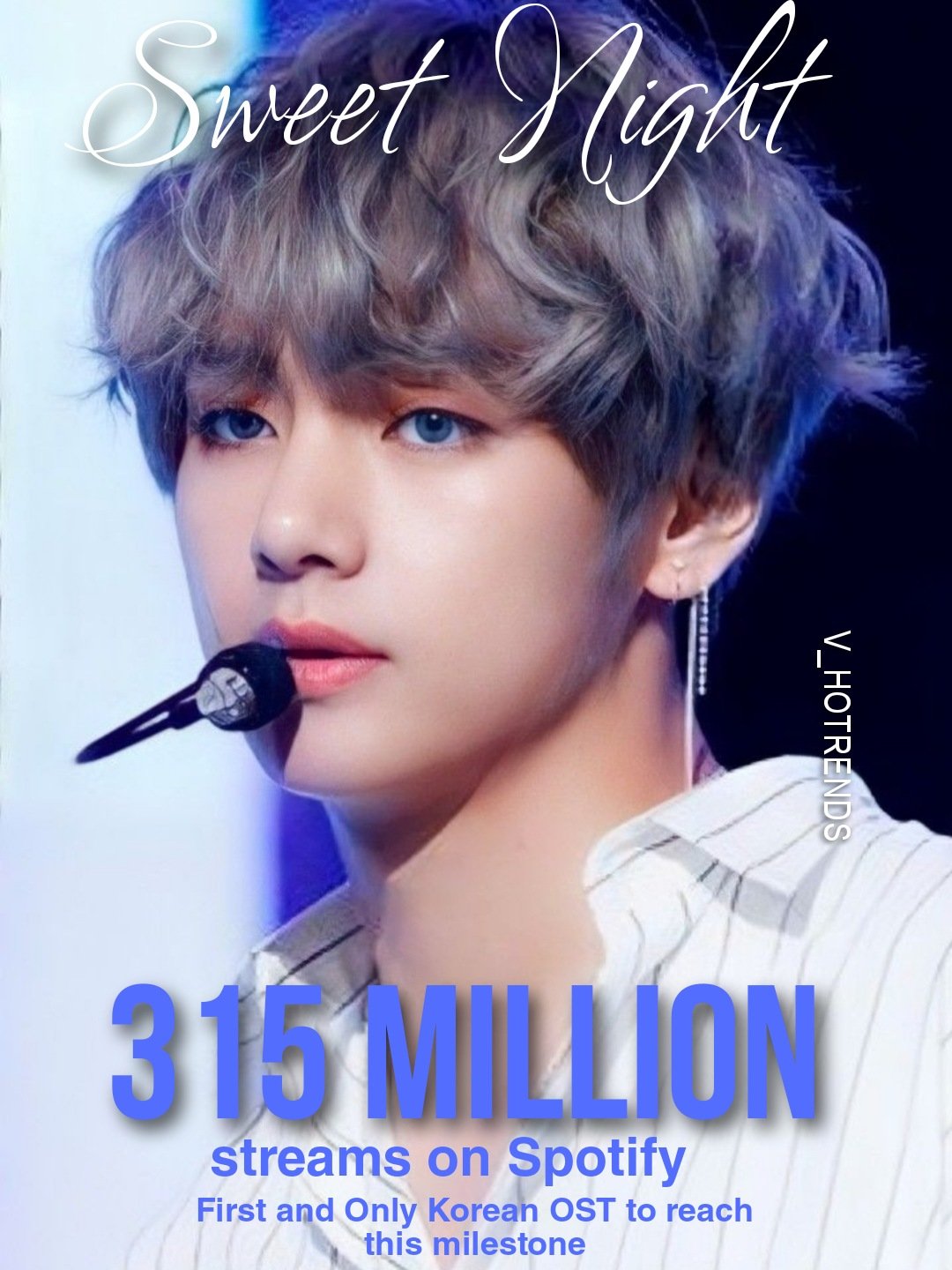BTS V HOTRENDS on Twitter: "Sweet Night by V (bts) reached 315 Million streams on Spotify ...