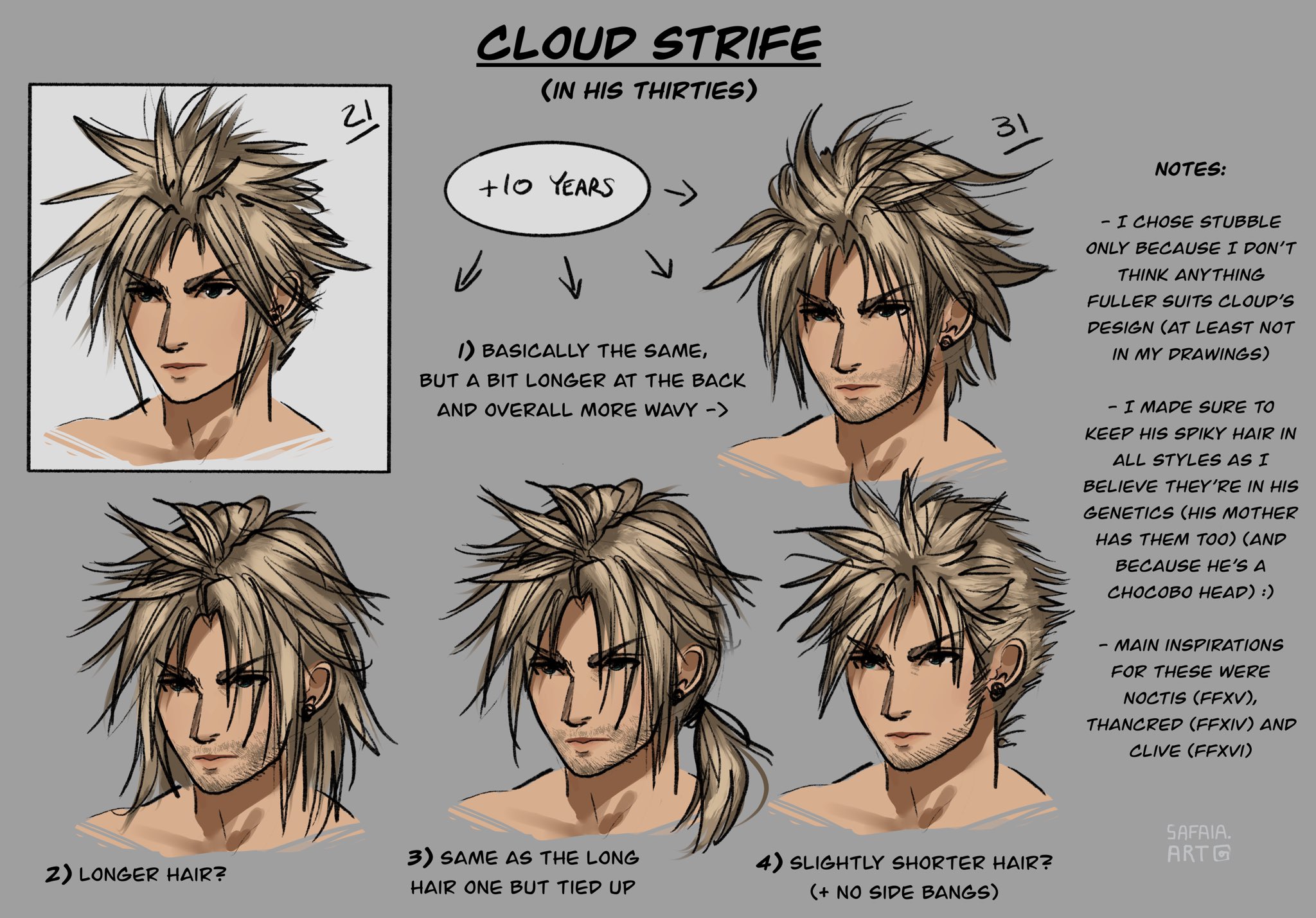 Safaia 🦋 on Twitter: "Since FFXVI’s release, some of you wanted to see an older Cloud (and tbh ...