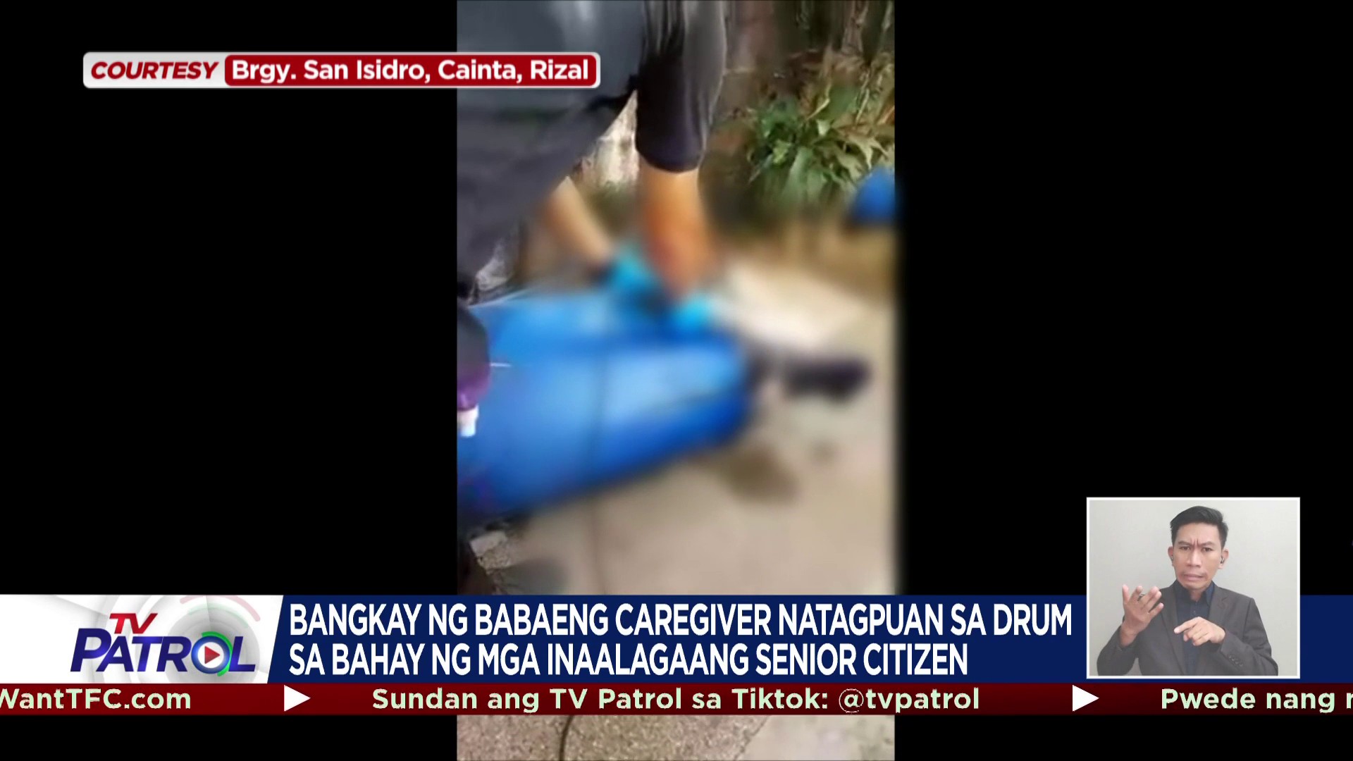 TV Patrol on Twitter: "Natagpuan ang bangkay ng isang caregiver sa loob ng 2 pinagdikit na drum ...