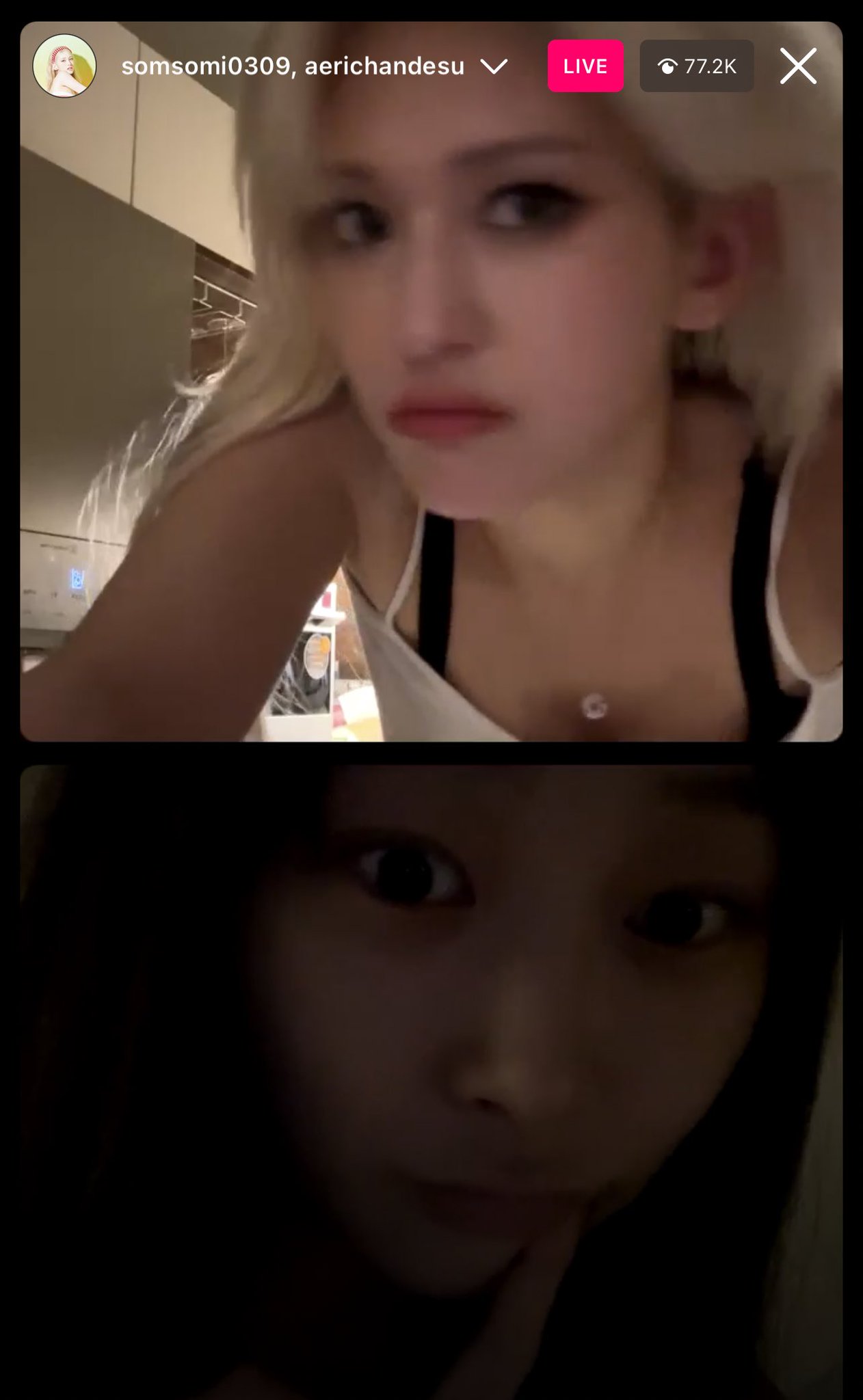 하늘 on Twitter: "giselle (aerichandesu) is currently on instagram live with somi (somisomi0309 ...