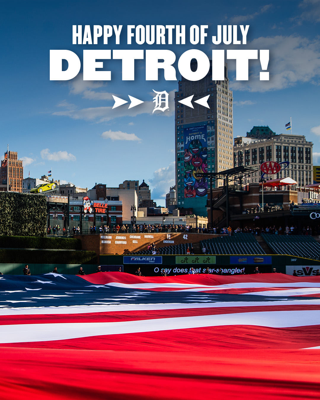 Detroit D With Skyline