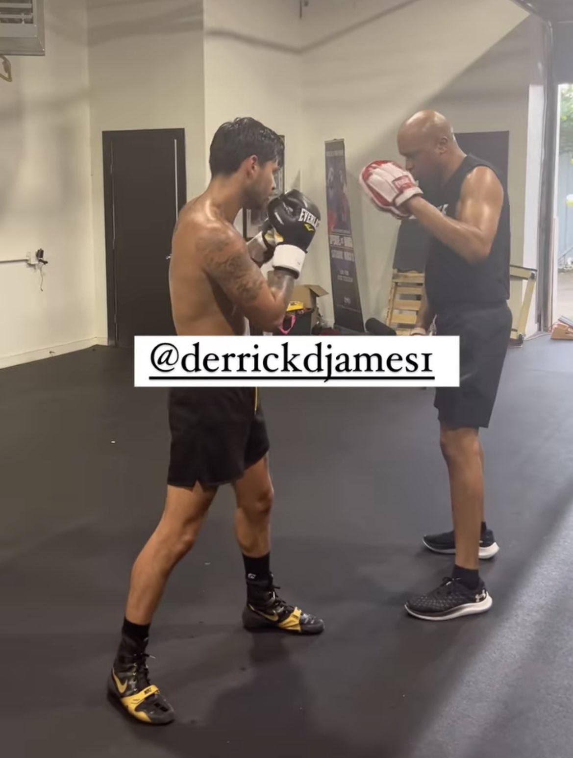 Michael Benson on Twitter: "Ryan Garcia back in the gym with his new trainer Derrick James ...