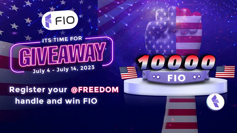 FIO Protocol on Twitter: "Join the FIO Freedom Campaign & Win $FIO Tokens! 🎆🎆🎆 To celebrate # ...