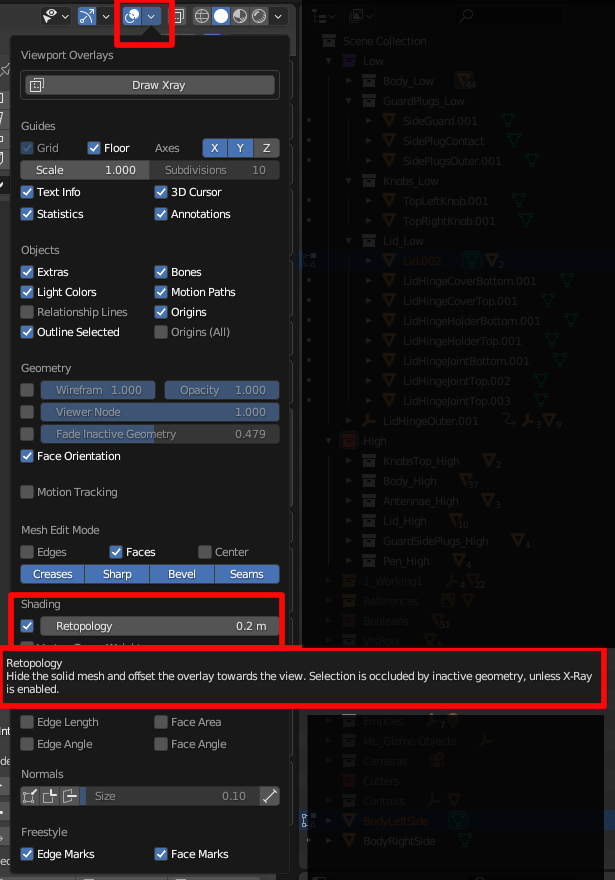 Anthony Pham on Twitter: "#Blender 3.6 added a retopology shading mode in the overlay panel and ...