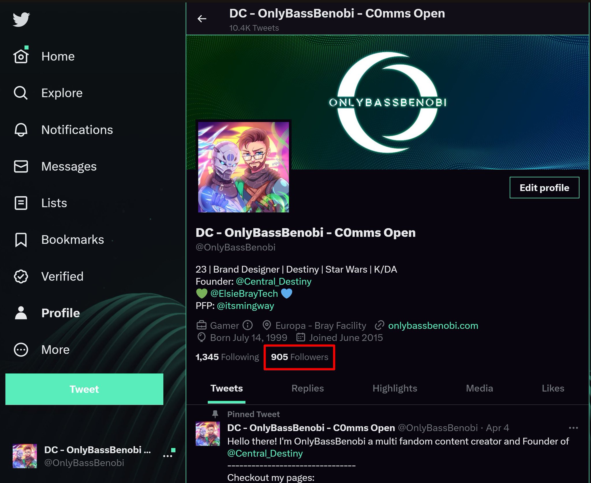 DC - OnlyBassBenobi - C0mms Open on Twitter: "If I get to 1000 followers on or before July 14th ...