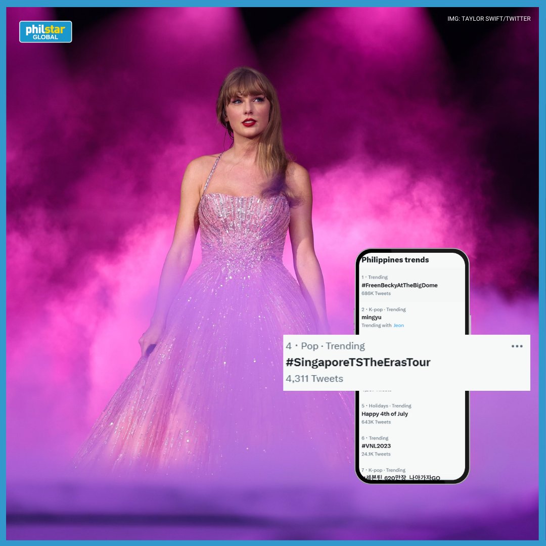Philstar.com on Twitter: "ACCESS CODE CUTIE 🤞 The #SingaporeTSTheErasTour trended on Twitter ...