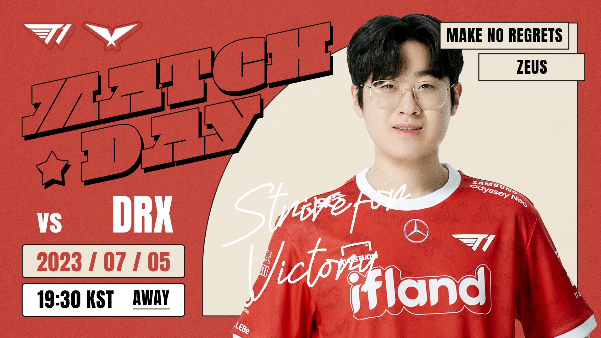 T1 LoL on Twitter: "[2023 #LCK Summer R1 M9 vs. DRX] 하나, 둘, 셋, T1 화이팅!💪🏻 1, 2, 3, Let’s go T1!💪🏻 ...