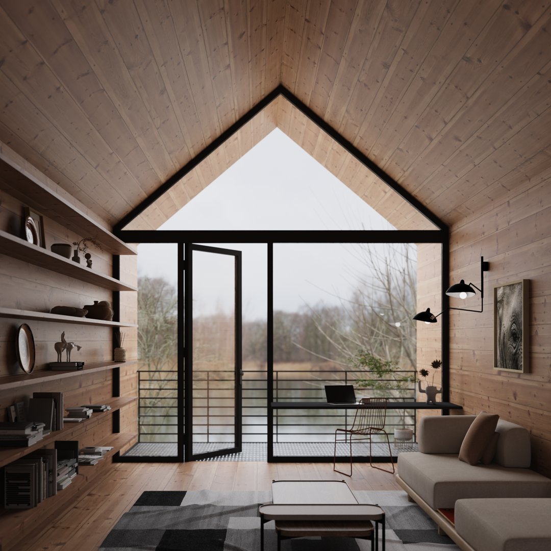Thea Render on Twitter: "Take a look at the stunning rendering of the 'Cabin', a harmonious ...