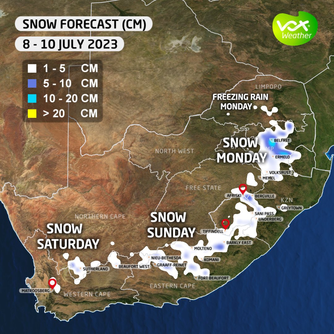 Vox Weather on Twitter: " ️SA SNOW FORECAST | 8 – 10 JULY 2023 ️ A STRONG COLD FRONT and CUT-OFF ...