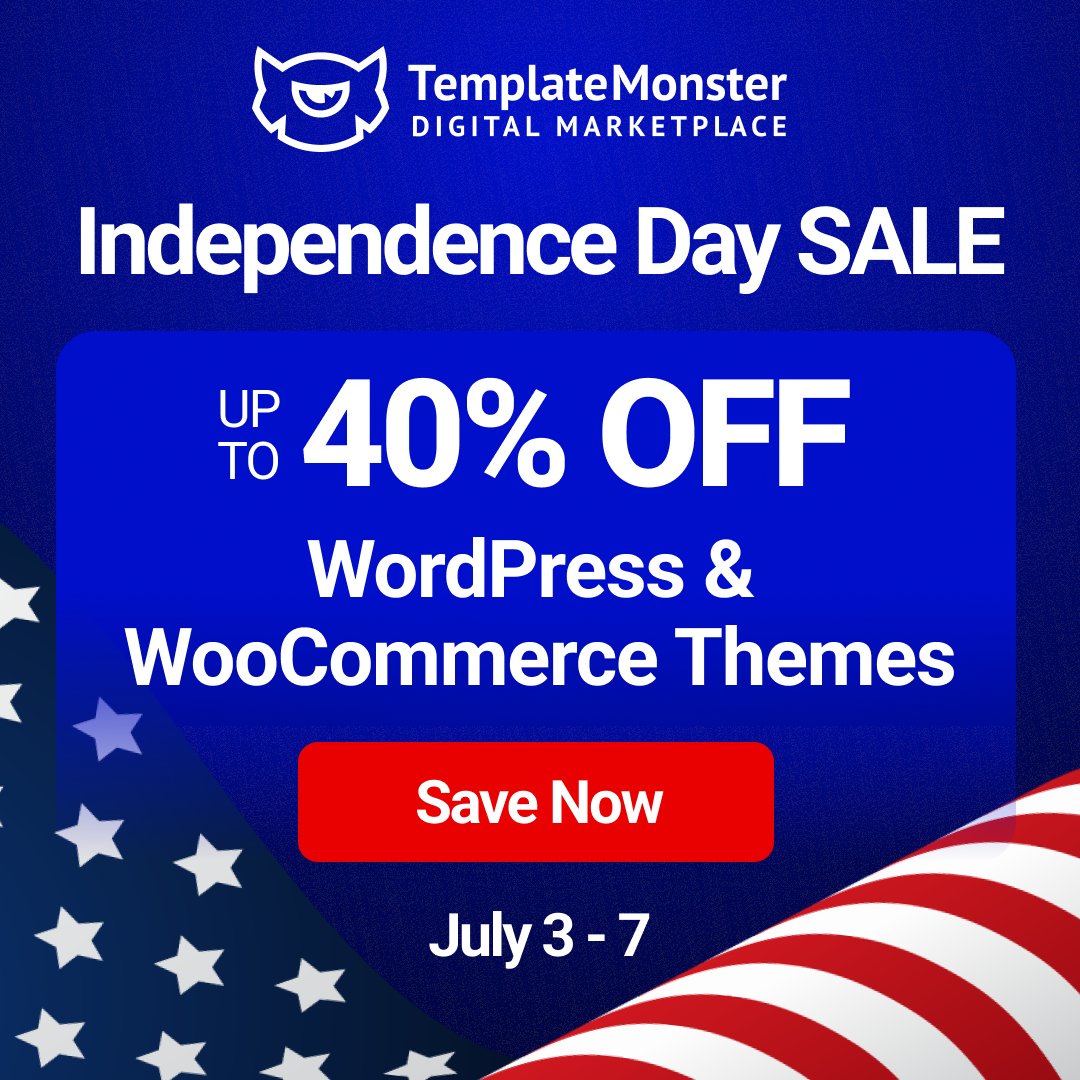 Rams Themes on Twitter: "🎇 Celebrate Independence Day with @templatemonster ! Enjoy up to 40% ...