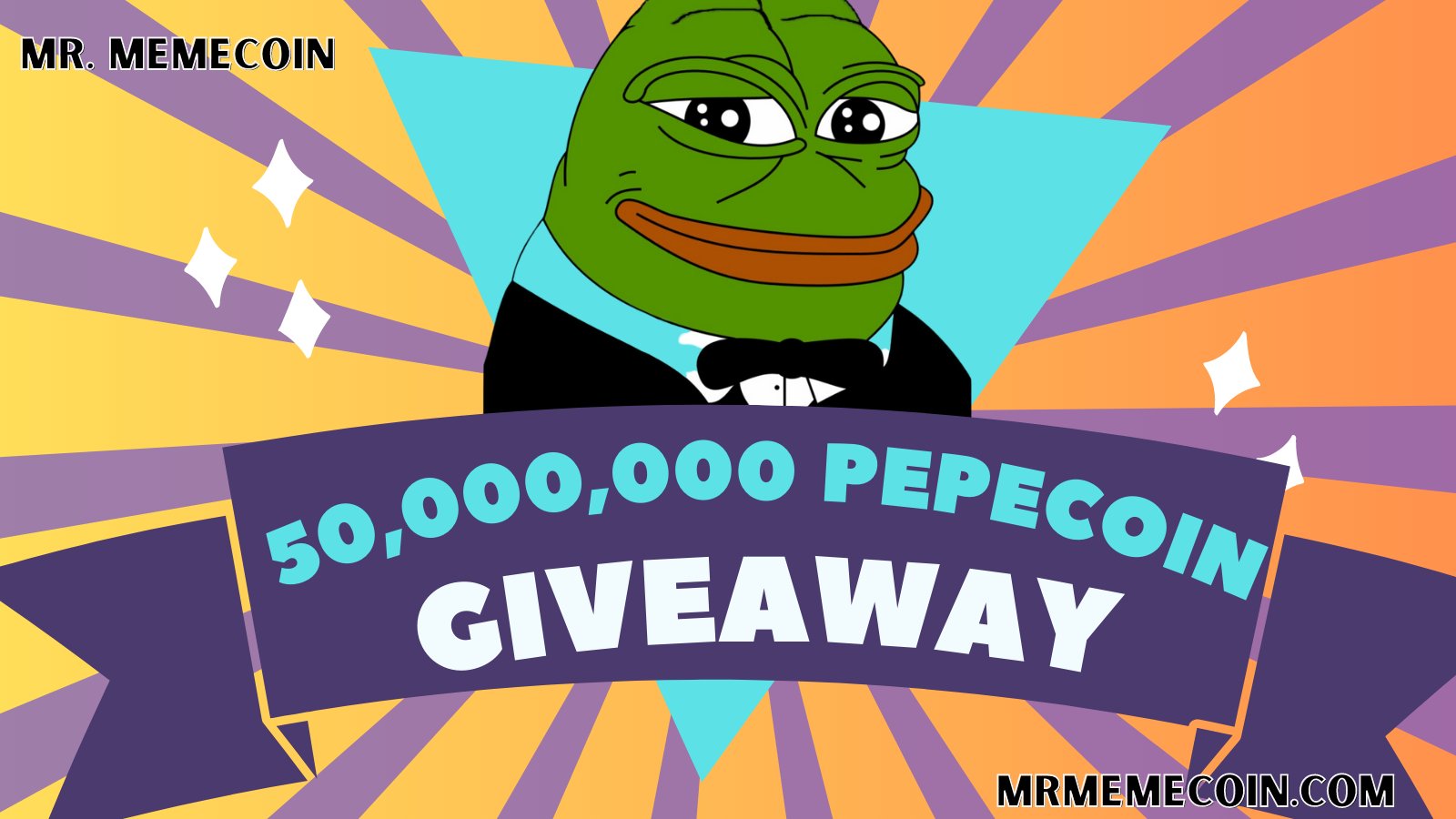 Mr. Memecoin on Twitter: "💸💸50,000,000 #PEPECOIN #Giveaway💸💸 🐸Mr. #Memecoin is celebrating the ...
