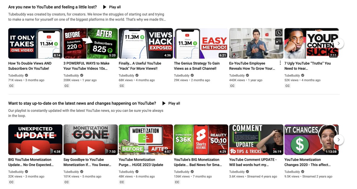 I studied the channel pages of 10 YouTube experts. They have a LOT in ...