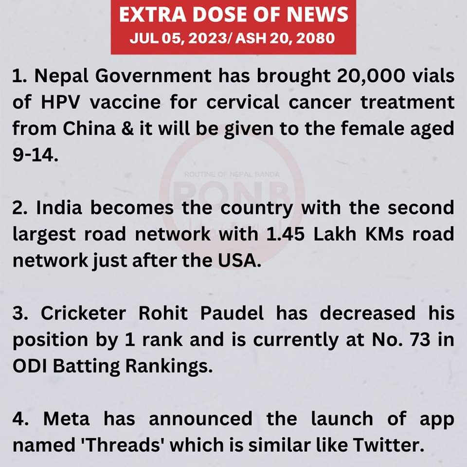 Routine of Nepal banda on Twitter: "It's time for RONB's extra dose of news for today. # ...