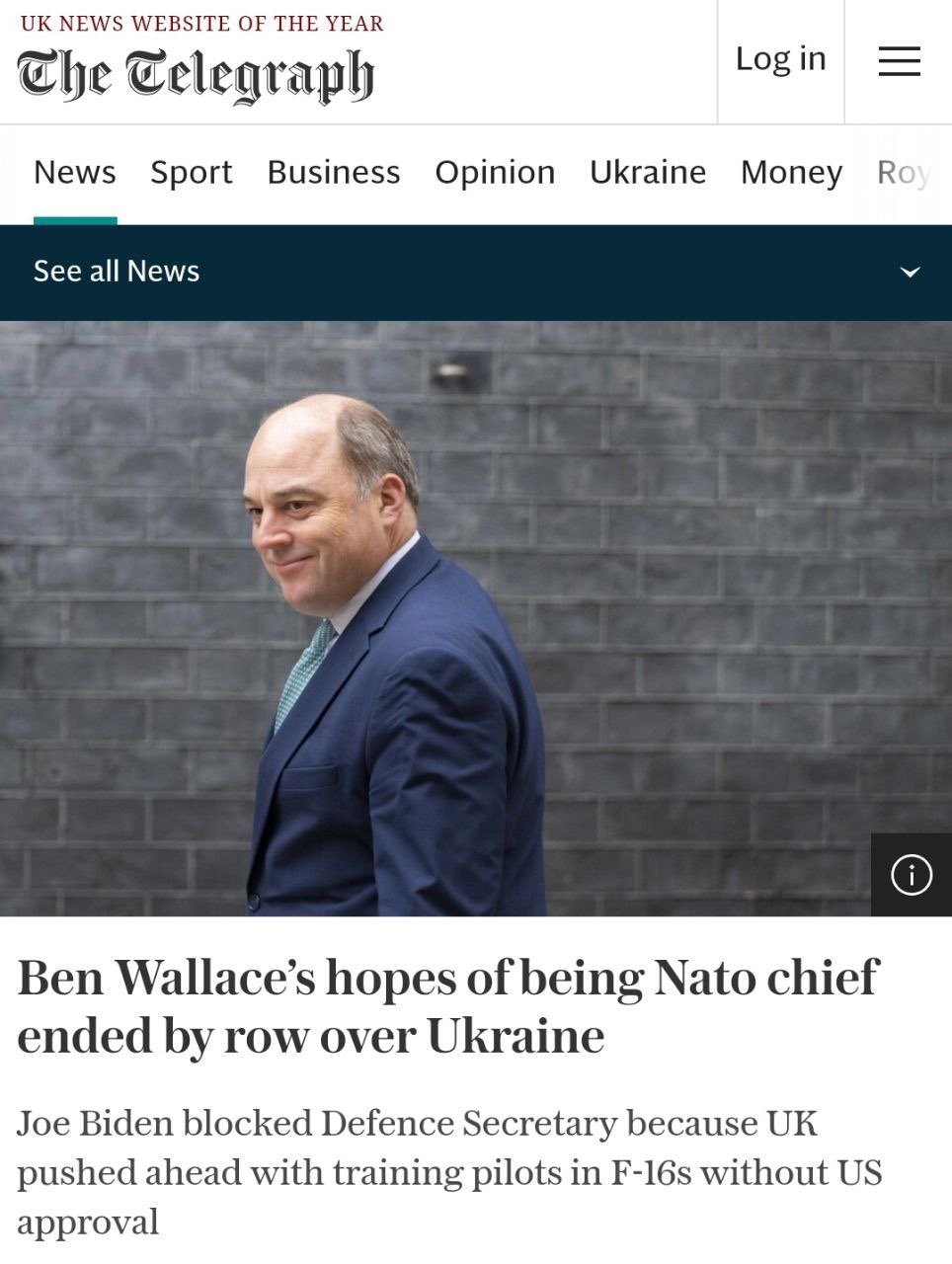 DD Geopolitics on Twitter: "Ben Wallace's Dream of being NATO Chief Crushed Due to Ukraine ...