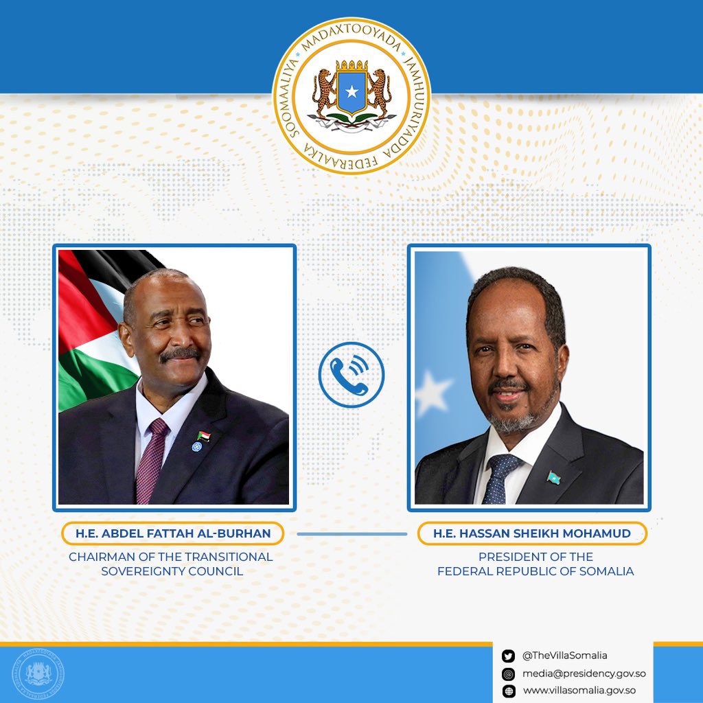 Villa Somalia on Twitter: "President @HassanSMohamud engaged in a phone call with #Sudan's ...