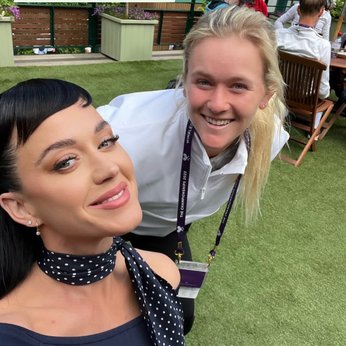 wta on Twitter: "Is everyone at @Wimbledon today?!? 😅 📸: @peyton_stearns with @katyperry 🎶 https ...