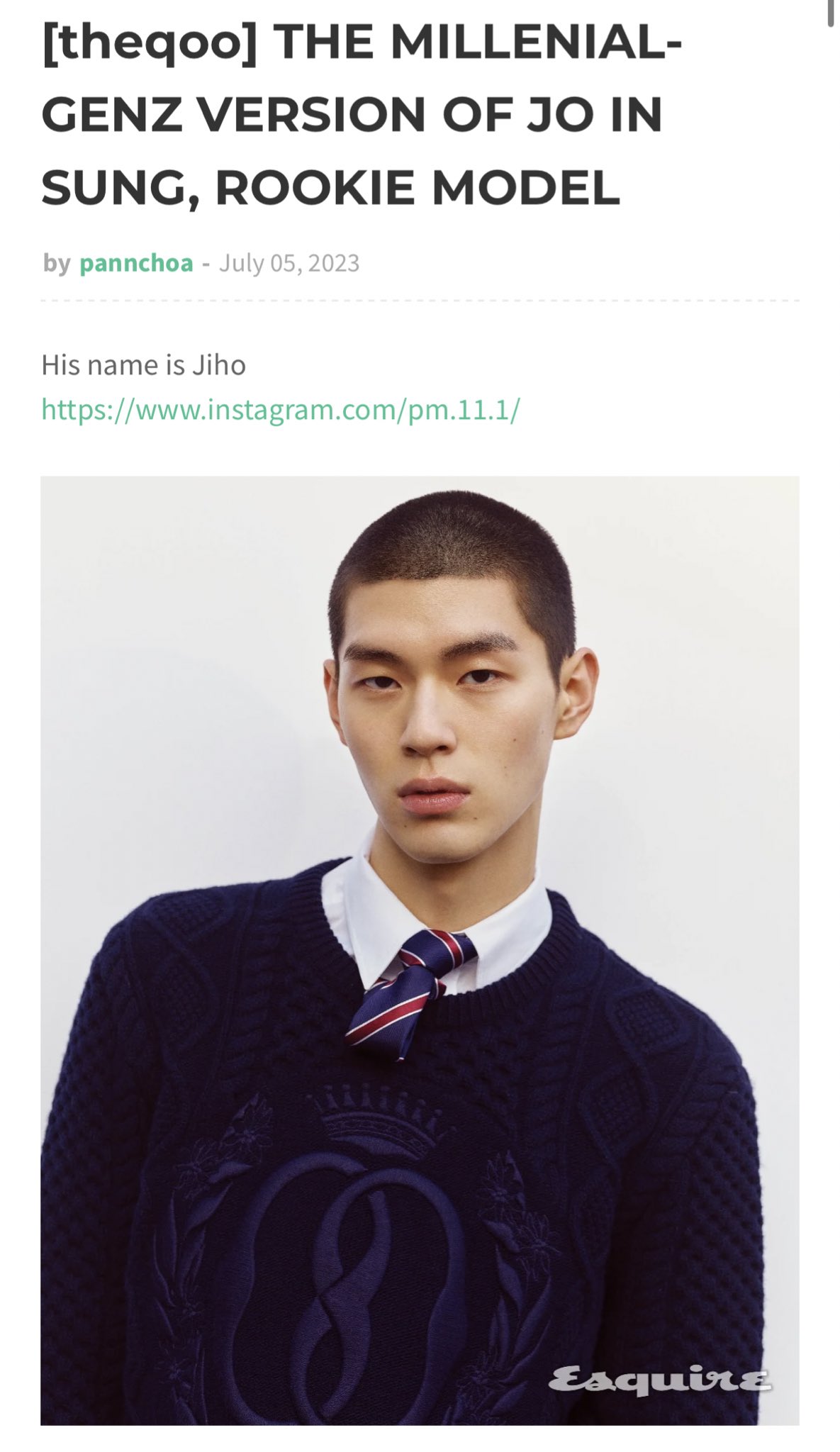 notpannchoa on Twitter: "[ notpannchoa ] Rookie model who is getting compared with Jo Insung's ...