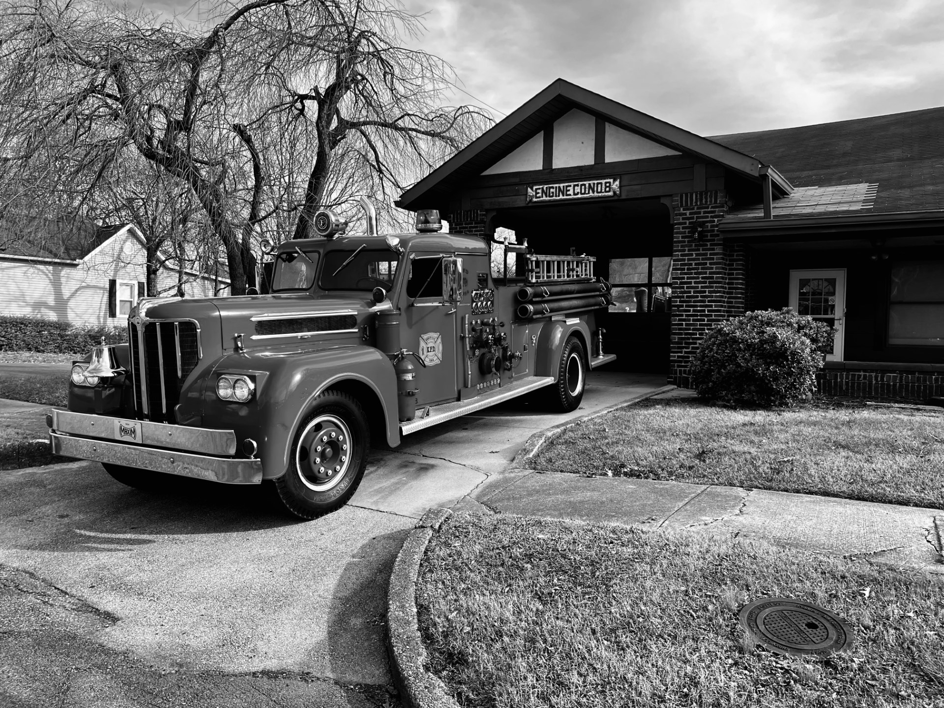 Old House On Fire Black And White