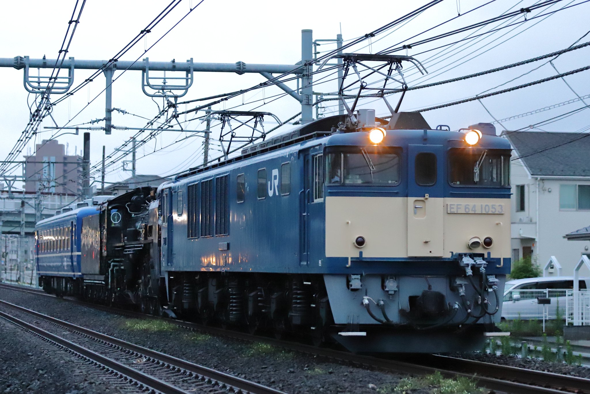 ㋔イドン on Twitter: "2023/07/06 配9849レ:SL OM出場 EF64 1053[群]+C57 180[新潟]+オヤ12-1[群タカ] 朝活は3097レではなくS回を ...