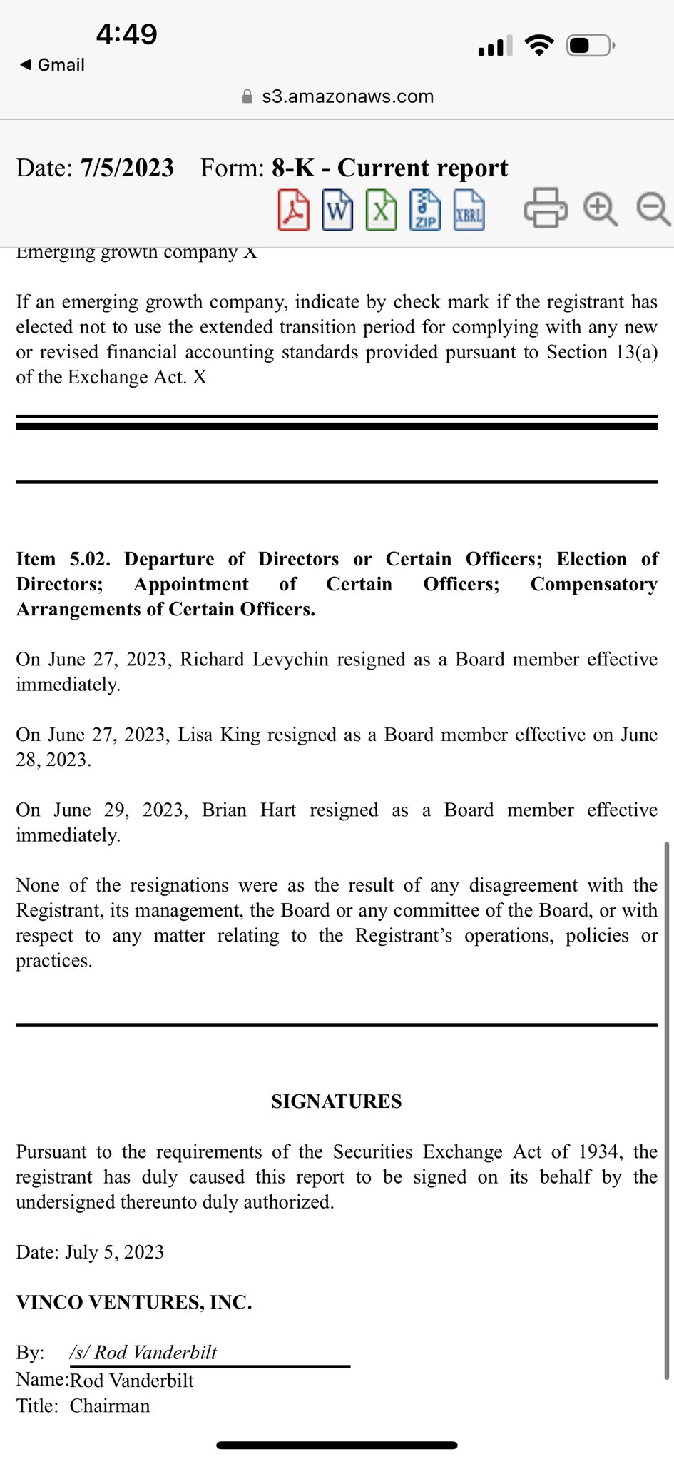 💰Muntz🌎 on Twitter: "$BBIG Bombshell 8K: Lisa King, @rlevychin, and @HartBrian are out! https ...