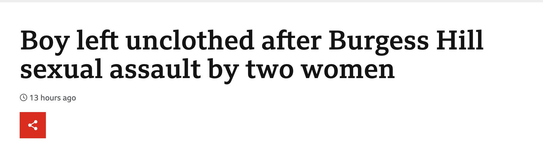 Richard Hanania on Twitter: "BBC: 15 year-old boy was sexually assaulted by "two women." One of ...