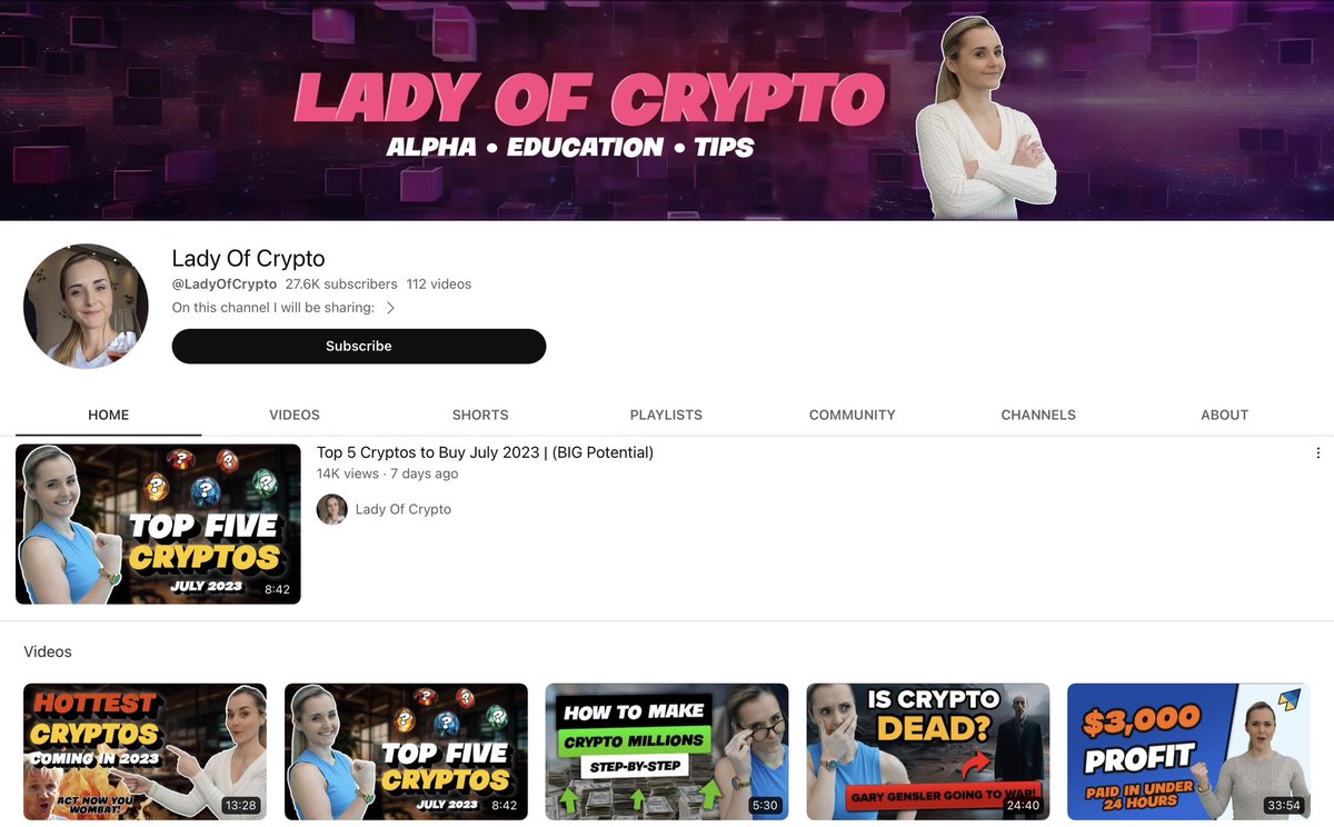 Crypto YouTube can give you 10x alpha. 10x alpha can turn you into a crypto pro. Here are 10 ...