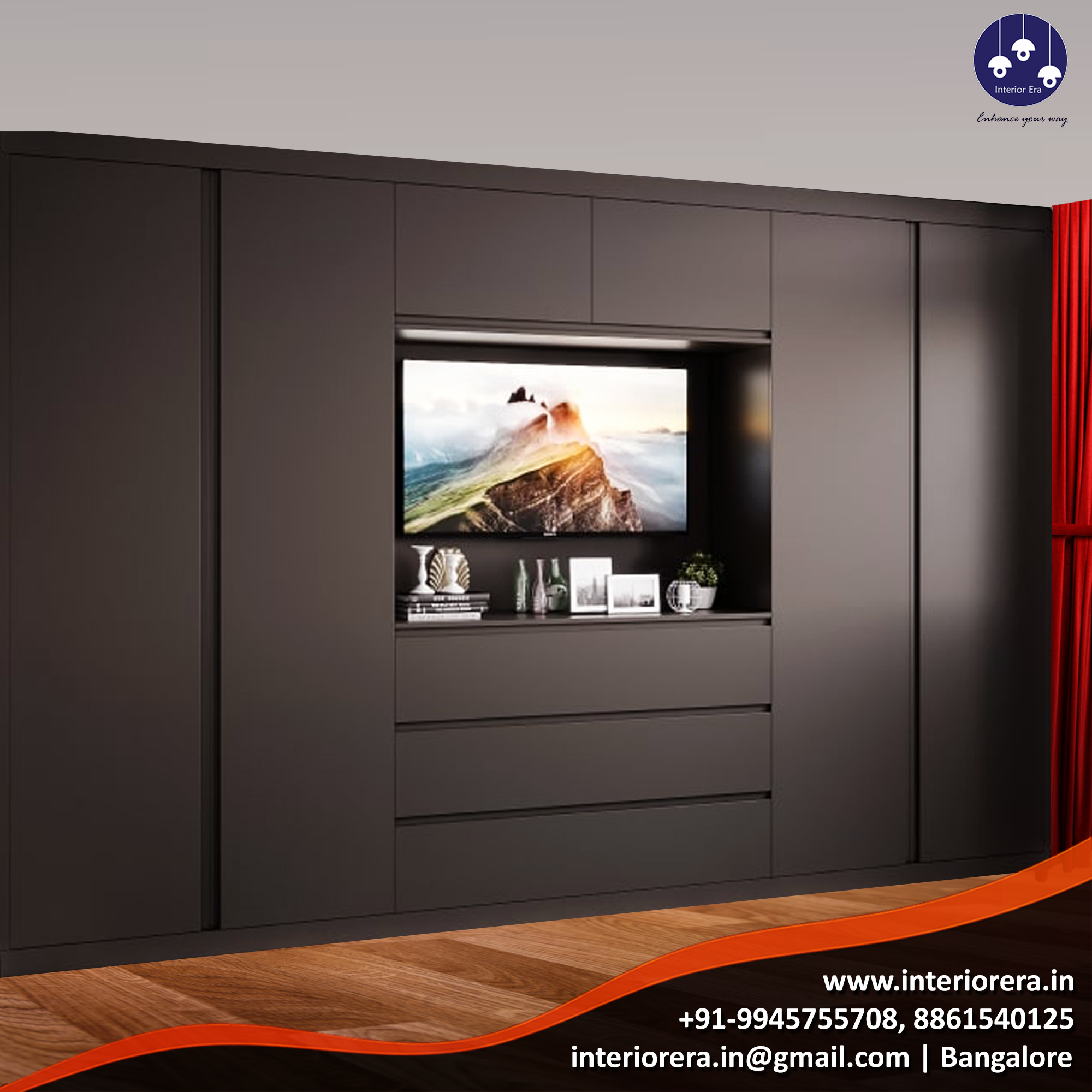 Bedroom Wardrobe Designs With Tv Unit Luxury Master Bedroom Design
