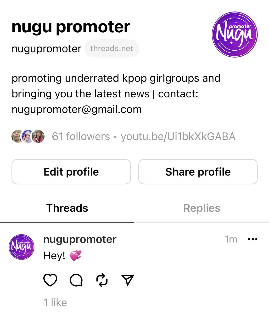 nugu promoter on Twitter: "Guys we're on Instagram threads as well now! Make sure to support us ...
