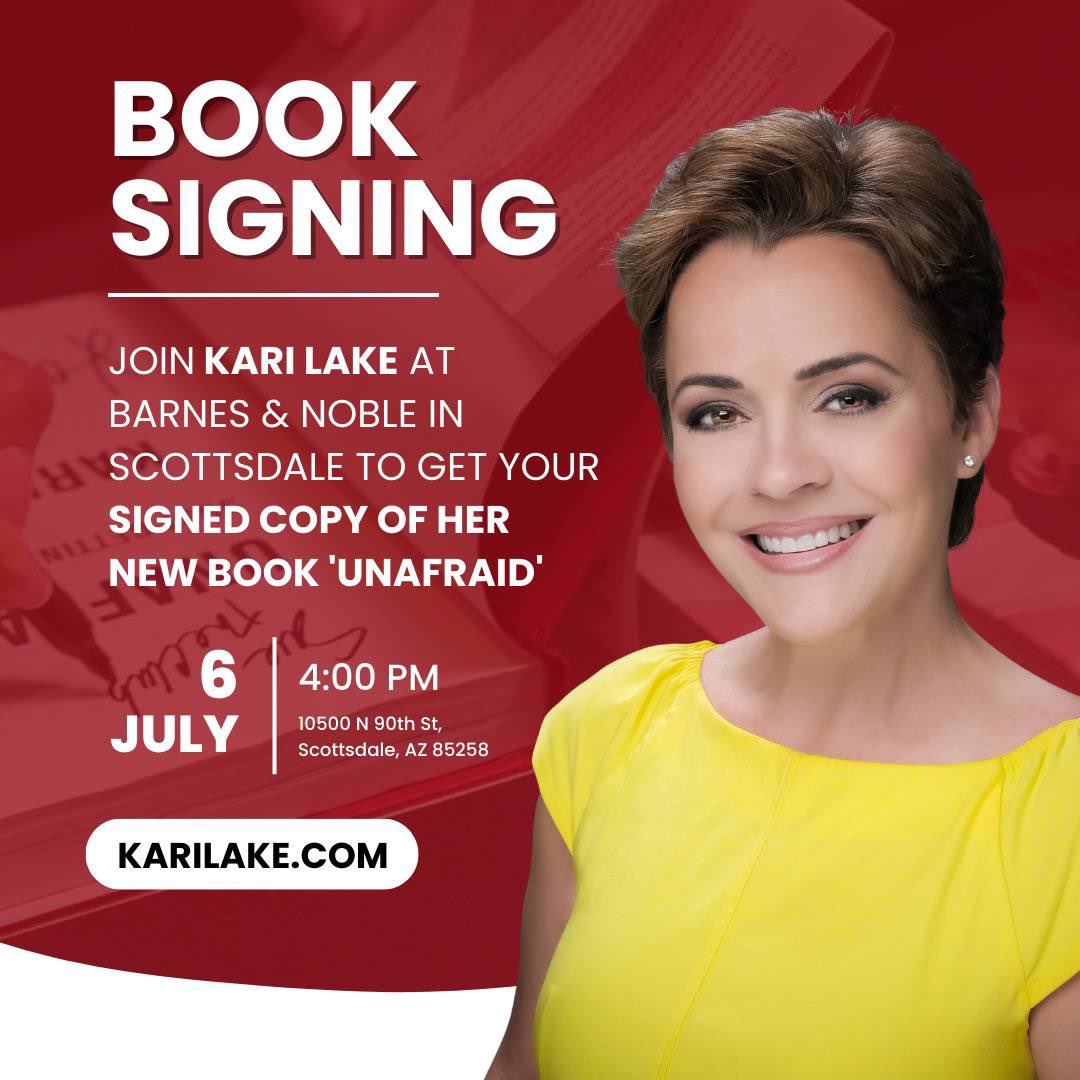 Kari Lake on Twitter: "TOMORROW in Scottsdale! Join @KariLake at Barnes & Noble for your SIGNED ...