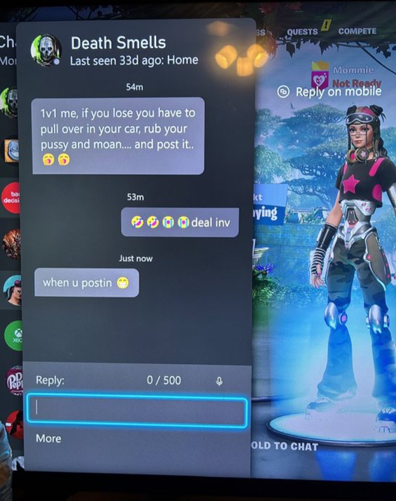 𝗱𝗮𝗶𝘀 😇 On Twitter He Said If I Lost The 1v1 I Have To Pull Over In My 🚗 And Touch Myself So I 8168