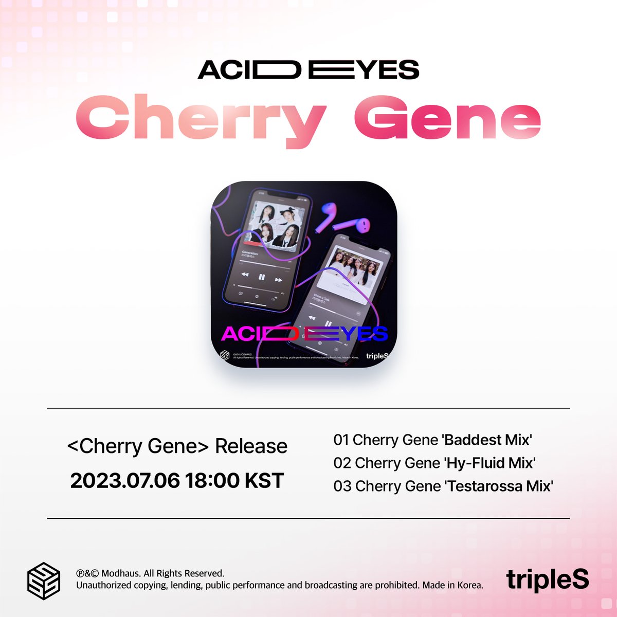 tripleS official on Twitter: "ACID EYES 2023.07.06 18:00 KST Release Track list : 01 Cherry Gene ...