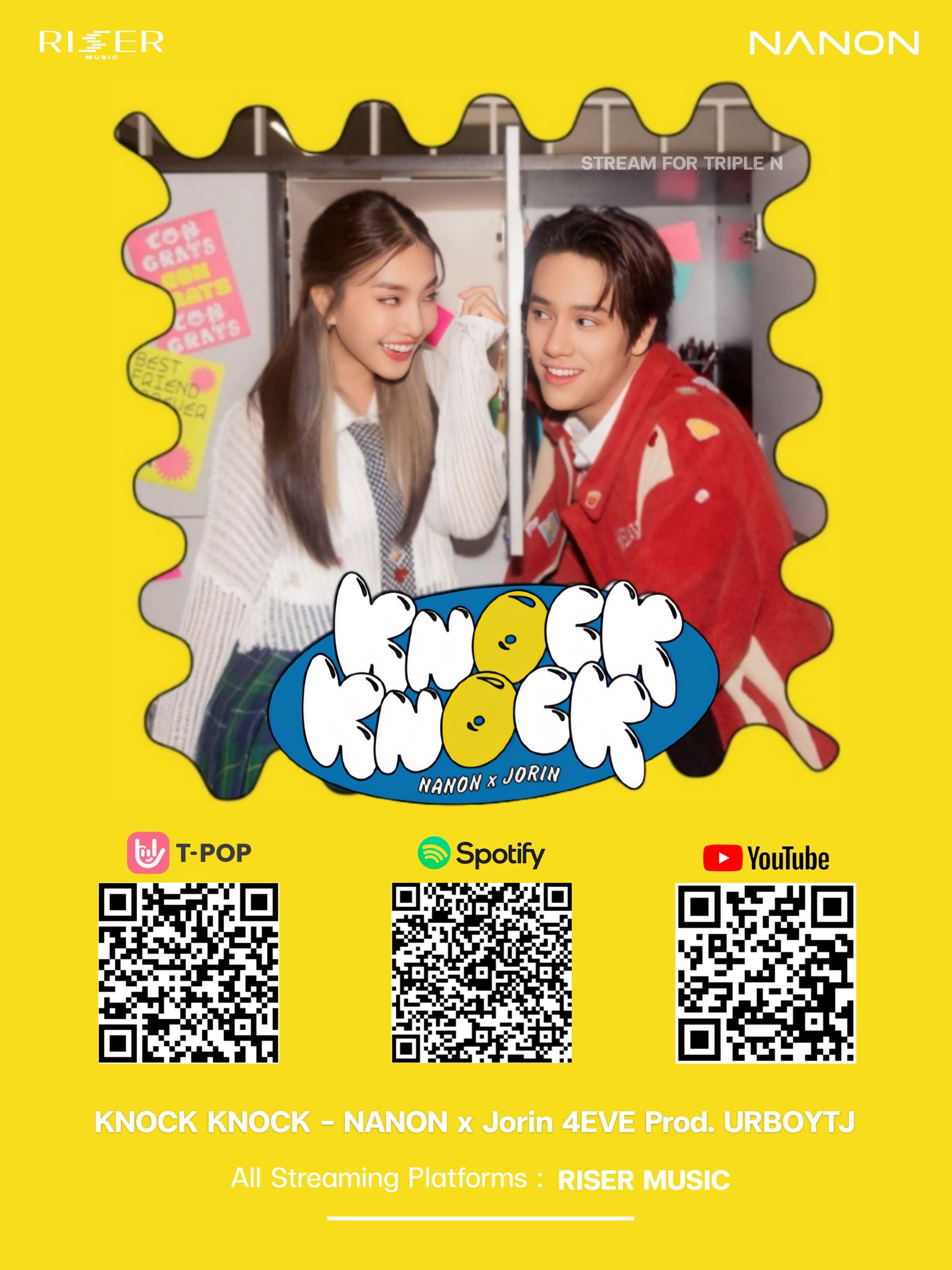 STREAM FOR TRIPLE N 🎧 on Twitter: "KNOCK KNOCK - NANON X Jorin 4EVE Prod.URBOYTJ 🪐 🌻 🗳 | 8,117 ...