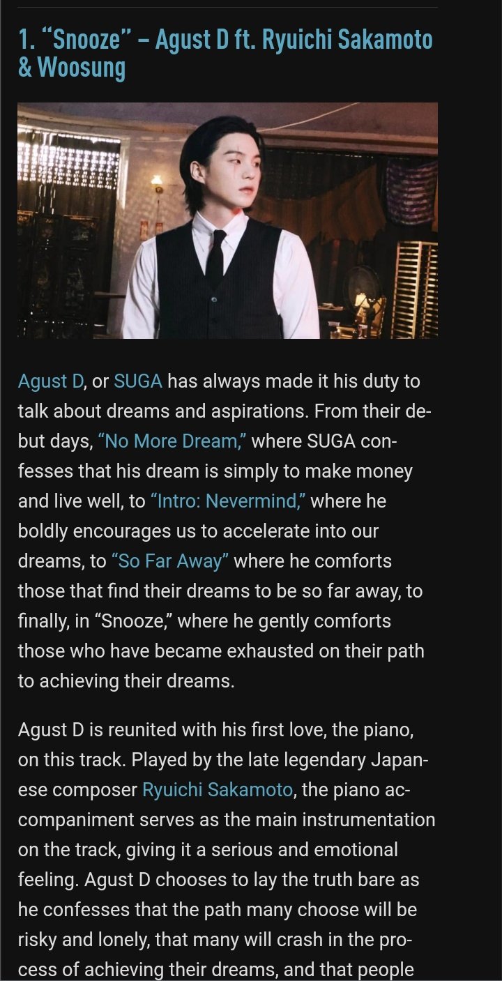 BTS Rapline FB on Twitter: "Snooze by AgustD ft. Ryuichi sakamoto & woosung from D-DAY (#1) and ...