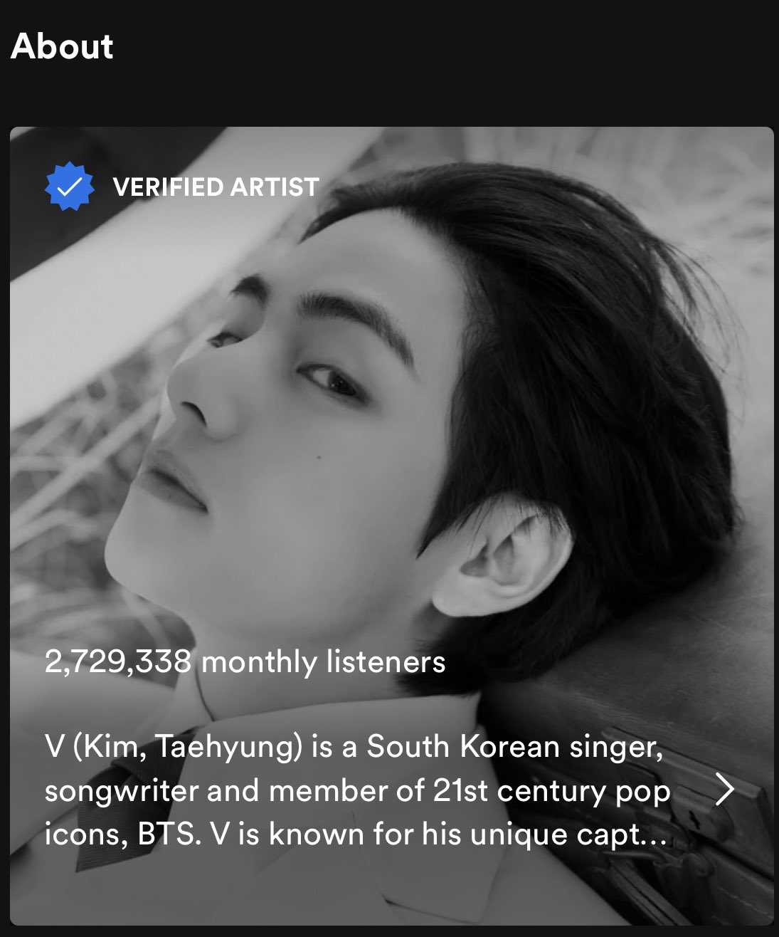 KTH FACTS on Twitter: "[INFO] Taehyung’s Spotify profile now has a description, highlighting his ...