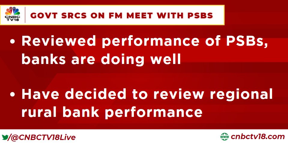 CNBC-TV18 on Twitter: "#JustIn | #Reviewed performance of PSBs; banks are doing well, government ...