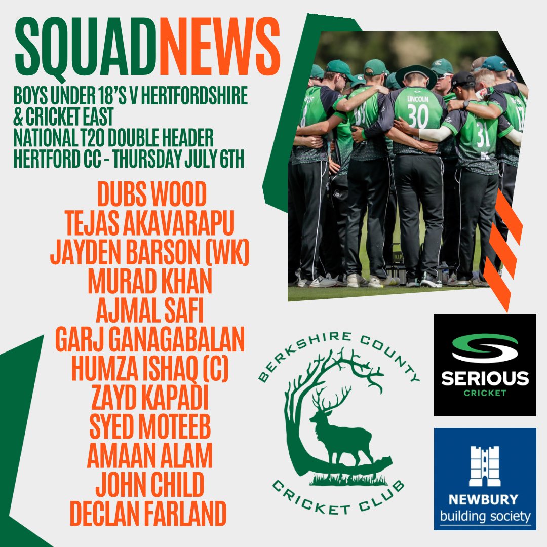 Berkshire Cricket on Twitter: "🏏🟢⬇️Both our Girls & Boys U18 Sides in action today - The Boys ...