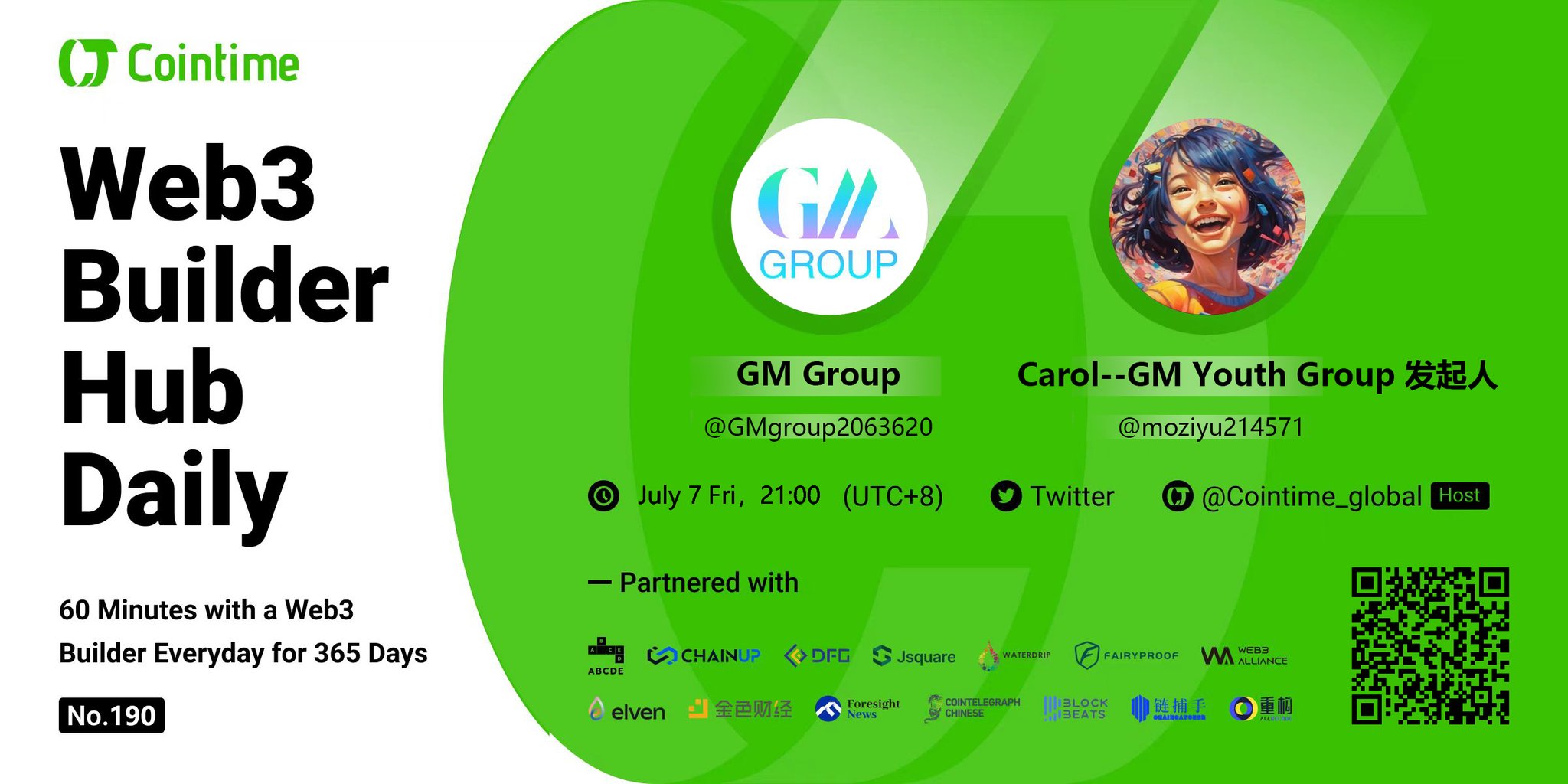 Cointime中文资讯 on Twitter: "🚀GM Group连接全球Web3共建者，孵化、投资优质Web3项目和人才，并在香港、东南亚和北美等地推广。👥GM Youth Group为 ...