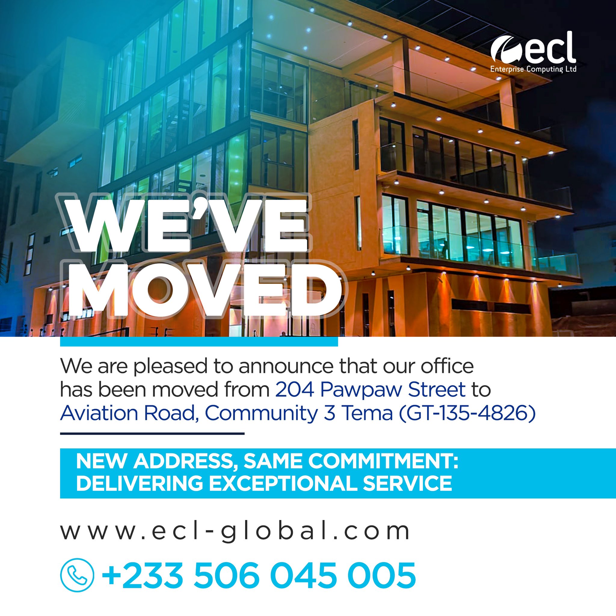 ECL (Enterprise Computing Ltd.) on Twitter: "We're just a location change away, but our ...