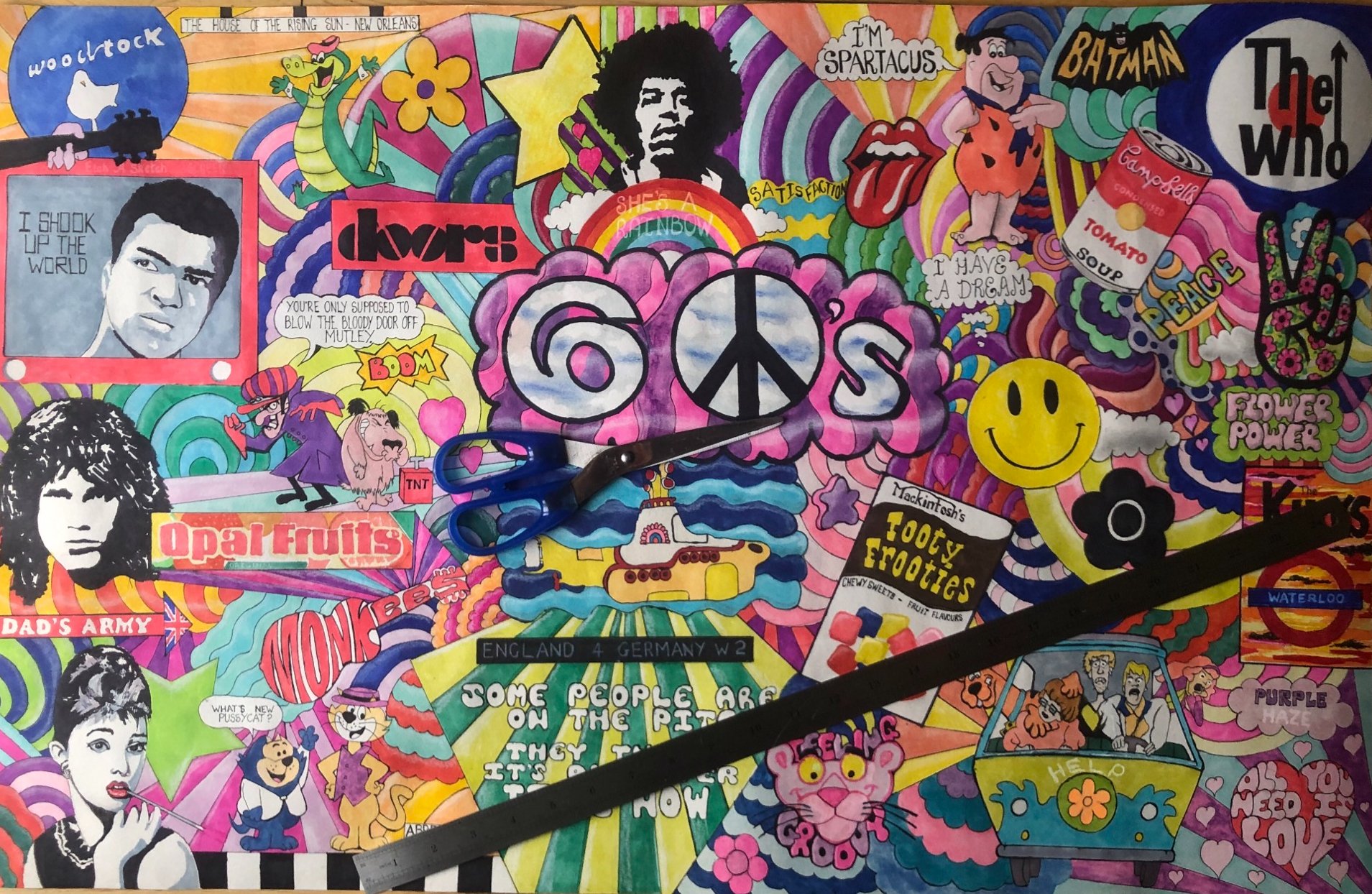 Indie, britpop and rock art by Paul Halmshaw. on Twitter: "Retro 60's ...