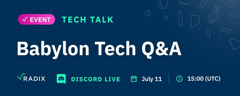 Radix - Radically Different DeFi on Twitter: "🎙️ Babylon Tech Q&A 🛠️ Want to learn more about ...