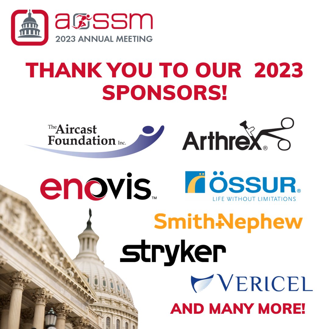 AOSSM on Twitter: "We’re only one week away from the start of #AOSSM23! AOSSM is grateful to our ...